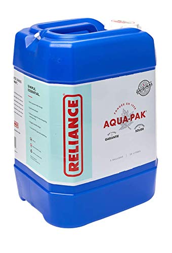 Reliance Products Aqua-Pak 5 Gallon Rigid Water Container, Blue, 11.5 Inch x 9.1 Inch x 15.4 Inch