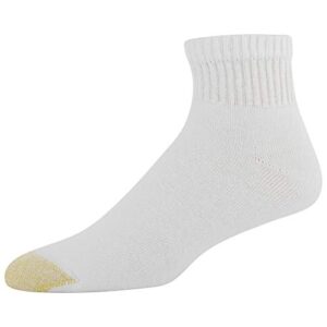 GOLDTOE Men's 656F Cotton No Show Athletic Socks, Multipairs, White (6-Pairs), Large