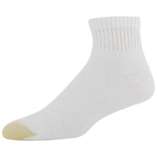 GOLDTOE Men's 656F Cotton No Show Athletic Socks, Multipairs, White (6-Pairs), Large