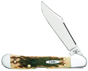 case xx wr pocket knife mini copperlock amber bone w/shield item #133 (61749l ss) 3 5/8 inches closed