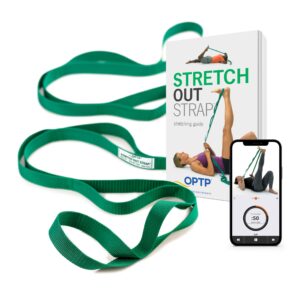 optp the original stretch out strap with exercise book, usa made top choice stretch out straps for physical therapy, yoga stretching strap or knee therapy strap