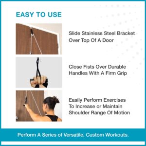 Home Ranger-Premium Shoulder Pulley System - Home Ranger-92, Model 260 - Modified Version with Assisted-grip Handles and Stainless Steel Over-The-Door Bracket Attachment - Easy Set-up, Range of Motion