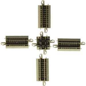 Bachmann Trains - Snap-Fit E-Z TRACK 90 DEGREE CROSSING (1/card) - NICKEL SILVER Rail With Grey Roadbed - N Scale, 8