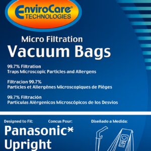 EnviroCare Replacement Micro Filtration Vacuum Cleaner Dust Bags Made to Fit Panasonic Types U, U-3, U-6-9 Pack