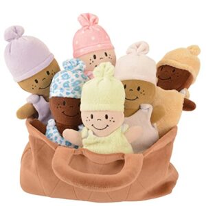 creative minds basket of babies soft baby dolls, sensory toys, multicultural, diversity, inclusion and social emotional learning, baby toys for all ages, set of 6 plush dolls, multicolor