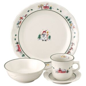 pfaltzgraff snow village 16-piece dinnerware set, service for 4