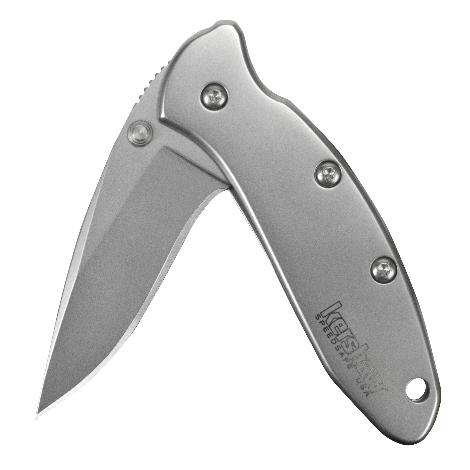 Kershaw Chive Pocket Knife, 1.9" 420HC Steel Blade with 410 Stainless Steel Handle, Assisted Opening with Flipper, Single-Position Pocketclip, Small EDC