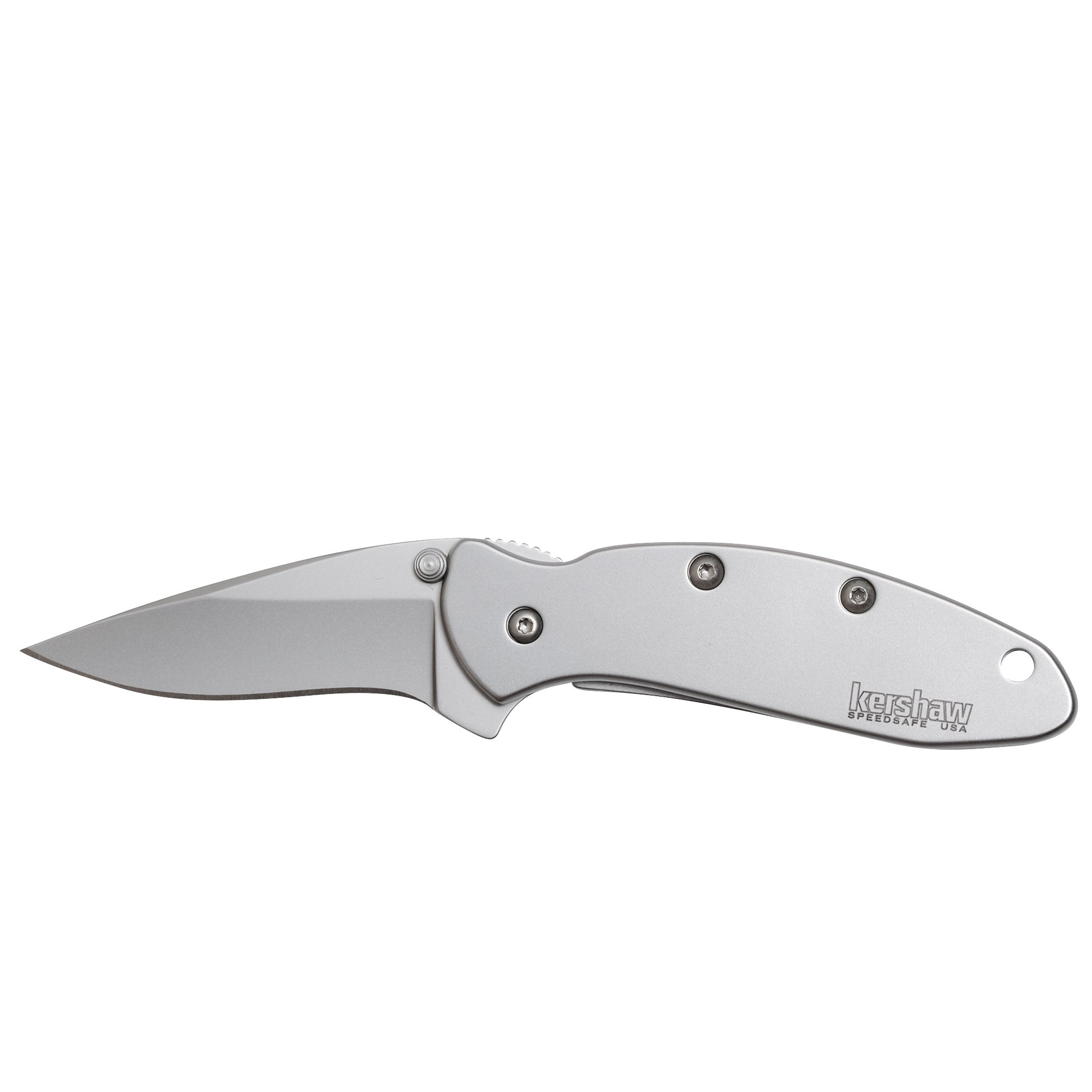 Kershaw Chive Pocket Knife, 1.9" 420HC Steel Blade with 410 Stainless Steel Handle, Assisted Opening with Flipper, Single-Position Pocketclip, Small EDC