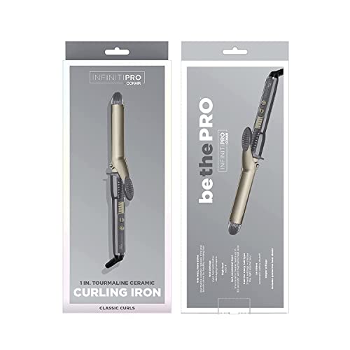 CONAIR INFINITIPRO Tourmaline 1-Inch Ceramic Curling Iron, 1-inch barrel produces classic curls – for use on short, medium, and long hair