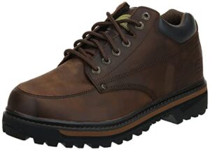 skechers mens mariner industrial and construction shoes, dark brown, 11 us