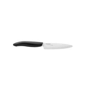 kyocera advanced ceramic revolution series 4.5-inch utility knife, black handle, white blade - fk-110 wh