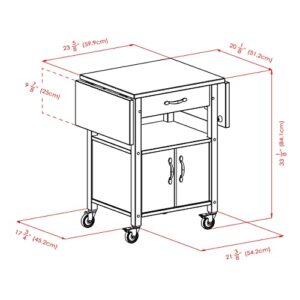 Winsome Wood Drop-Leaf Kitchen Cart