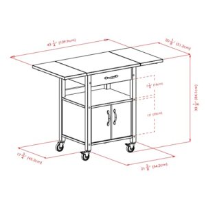 Winsome Wood Drop-Leaf Kitchen Cart