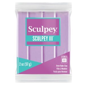 sculpey iii polymer oven-bake clay, spring lilac, non toxic, 2 oz. bar