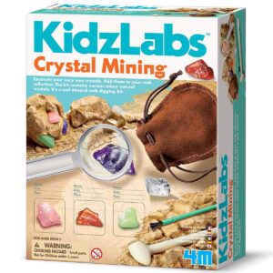 4m kidzlabs crystal mining kit, diy science kit - dig for gem stones, for boys & girls ages 5+