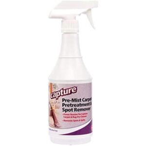 capture pre-mist soil release for carpet dry cleaner - carpet cleaning pre spray - loosen juice, coffee & wine spill and tough rug stains eliminator - multi-purpose cleaning essentials (24oz)