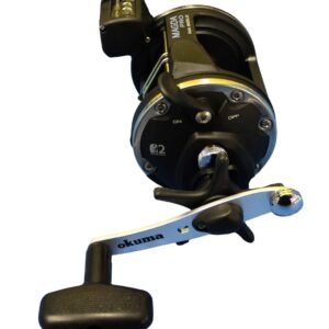 Okuma Magda Pro Line Counter Levelwind Trolling Reel, Small, Black/Silver, MA-20DX