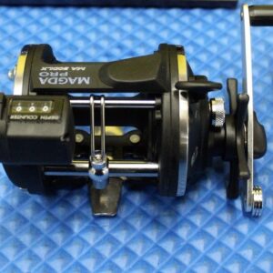 Okuma Magda Pro Line Counter Levelwind Trolling Reel, Small, Black/Silver, MA-20DX