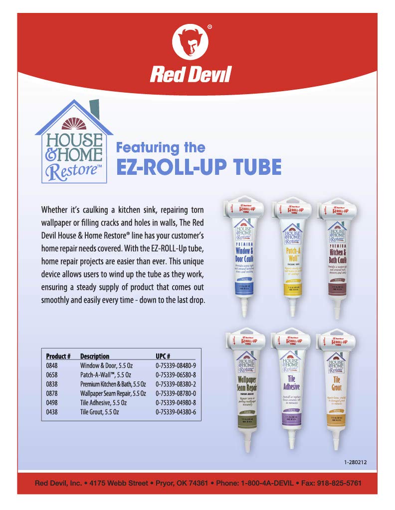 Red Devil 0438 House & Home Restore Tile Grout, 5 Fl. Oz. , White