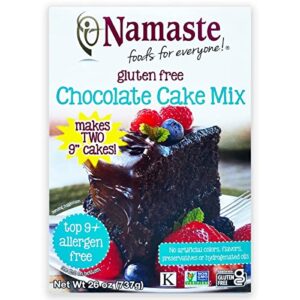 namaste foods, gluten-free chocolate cake mix, allergen-free, 26-ounce boxes (pack of 6)