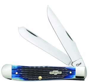 case wr xx pocket knife navy blue bone trapper item #2800 - (6254 ss) - length closed: 4 1/8 inches