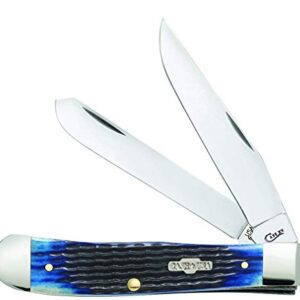 Case WR XX Pocket Knife Navy Blue Bone Trapper Item #2800 - (6254 SS) - Length Closed: 4 1/8 Inches