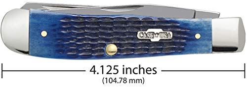 Case WR XX Pocket Knife Navy Blue Bone Trapper Item #2800 - (6254 SS) - Length Closed: 4 1/8 Inches