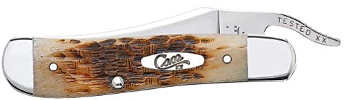 Case WR XX Pocket Knife Amber Jigged Bone Russlock Item #260 - (61953L SS) - Length Closed: 4 1/4 Inches