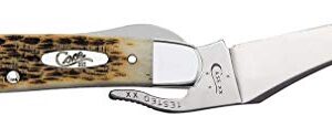 Case WR XX Pocket Knife Amber Jigged Bone Russlock Item #260 - (61953L SS) - Length Closed: 4 1/4 Inches