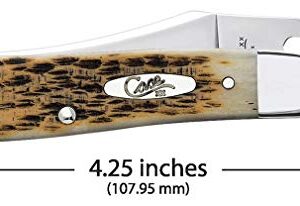 Case WR XX Pocket Knife Amber Jigged Bone Russlock Item #260 - (61953L SS) - Length Closed: 4 1/4 Inches