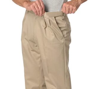 Haggar mens Work To Weekend Khaki Classic Fit No Iron Hidden Expandable Waistband Pleated Front Pant, Khaki, 38x32