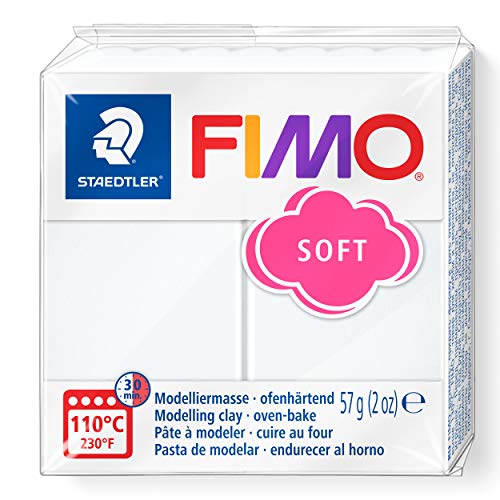 SG Education FIMO 8020 0 Fimo Soft Modelling Clay, 57 g, White