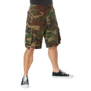 rothrothco vintage utility cargo shorts - high-capacity storage for outdoor essentials - woodland camo, l