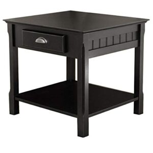 winsome wood timber occasional table, black, 21.97 x 21.97 x 22.05 inches