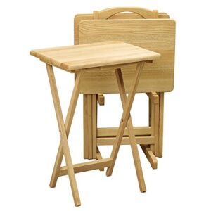 winsome wood alex snack table natural set 5 pc, 25.98 inches