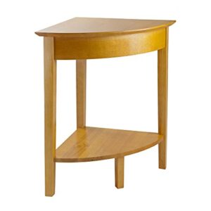 winsome wood corner desk with shelf, honey, 20 inches