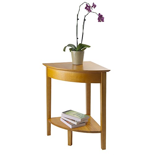 Winsome Wood Corner Desk with Shelf, Honey, 20 inches