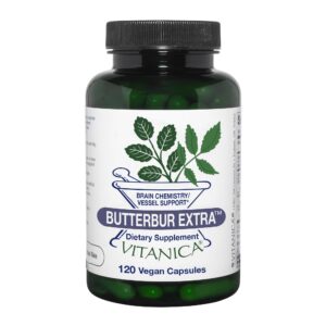 vitanica, butterbur extra, brain chemistry and vessel support, vegan, 120 capsules