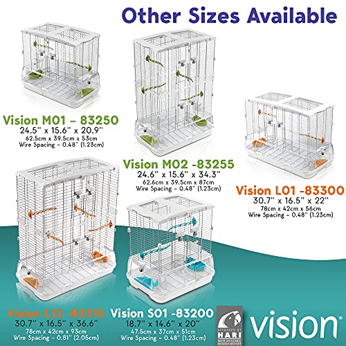 Hari Vision S01 Wire Bird Cage, Bird Home for Budgies, Finches and Canaries, Small