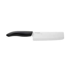 kyocera advanced ceramic revolution series 6-inch nakiri vegetable cleaver, black handle, white blade