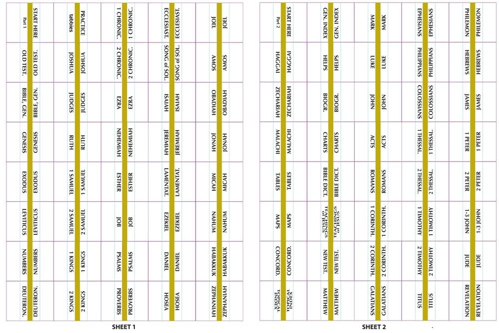 Tabbies Gold-Edged Bible Indexing Tabs, Old & New Testament, 80 Tabs Including 64 Books & 16 Reference Tabs (58331)