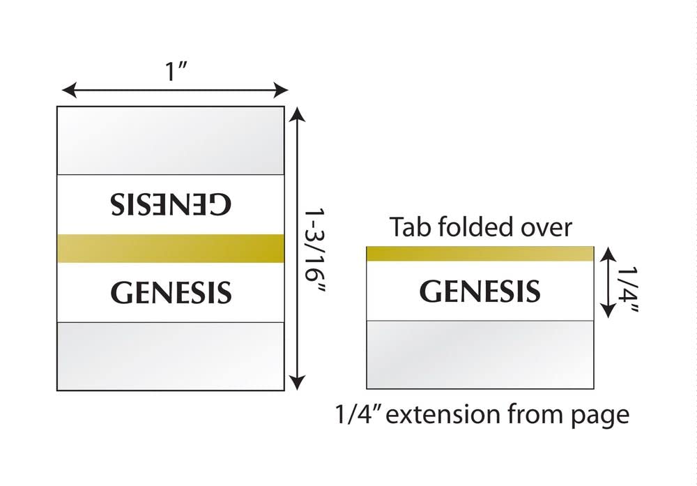 Tabbies Gold-Edged Bible Indexing Tabs, Old & New Testament, 80 Tabs Including 64 Books & 16 Reference Tabs (58331)