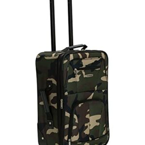 Rockland Journey Softside Upright Luggage Set, Expandable, Camouflage, 4-Piece (14/19/24/28)