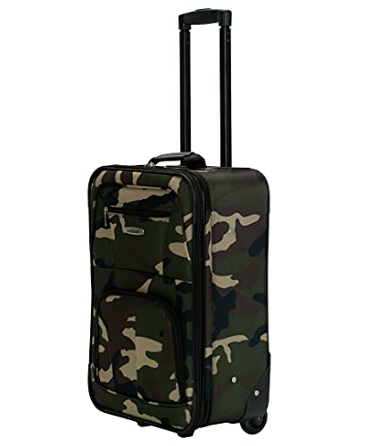 Rockland Journey Softside Upright Luggage Set, Expandable, Camouflage, 4-Piece (14/19/24/28)