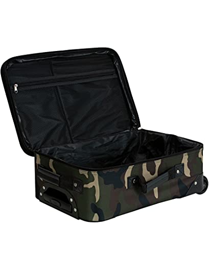 Rockland Journey Softside Upright Luggage Set, Expandable, Camouflage, 4-Piece (14/19/24/28)