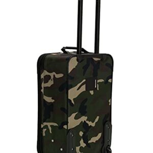 Rockland Journey Softside Upright Luggage Set, Expandable, Camouflage, 4-Piece (14/19/24/28)