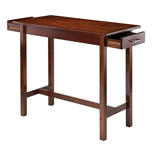 Winsome Wood Kitchen Island Table With 2-Drawers, Antique Walnut (94540)