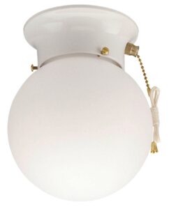 westinghouse 66680 one-light flush-mount, 1 count (pack of 1), white with pull chain