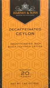 harney and sons decaf ceylon, decaf black 20 teabags per box