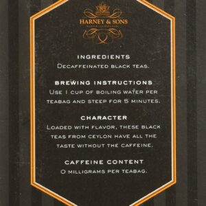 Harney and Sons Decaf Ceylon, Decaf Black 20 Teabags per Box